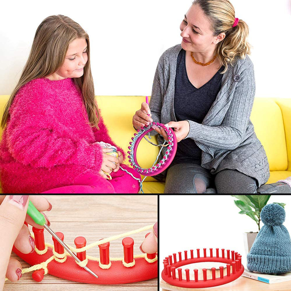 Round Knitting Looms Set Craft Kit DIY Tool – JAMIT Knitting Machine